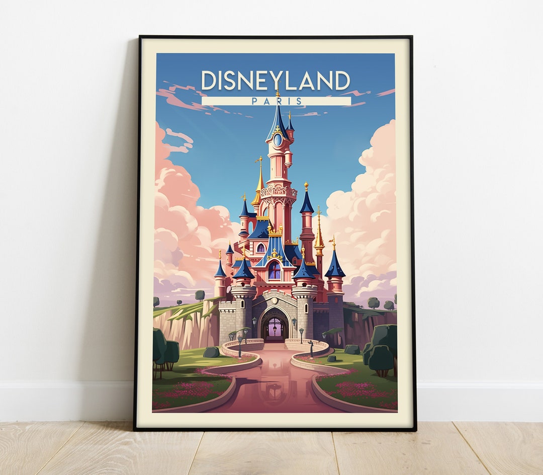 Wall Art Disneyland Paris Print City Travel Poster Disney Postcard Gift ...