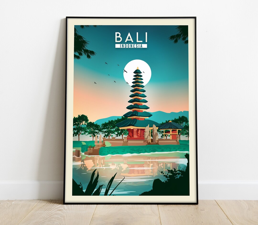 Wall Art Bali Print Indonesia Landmarks Travelling Bali Poster Gift ...