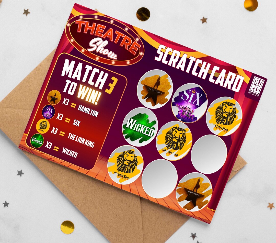 Musical Theatre Scratch Card | Gift Idea | Show | Theatre | Musical ...