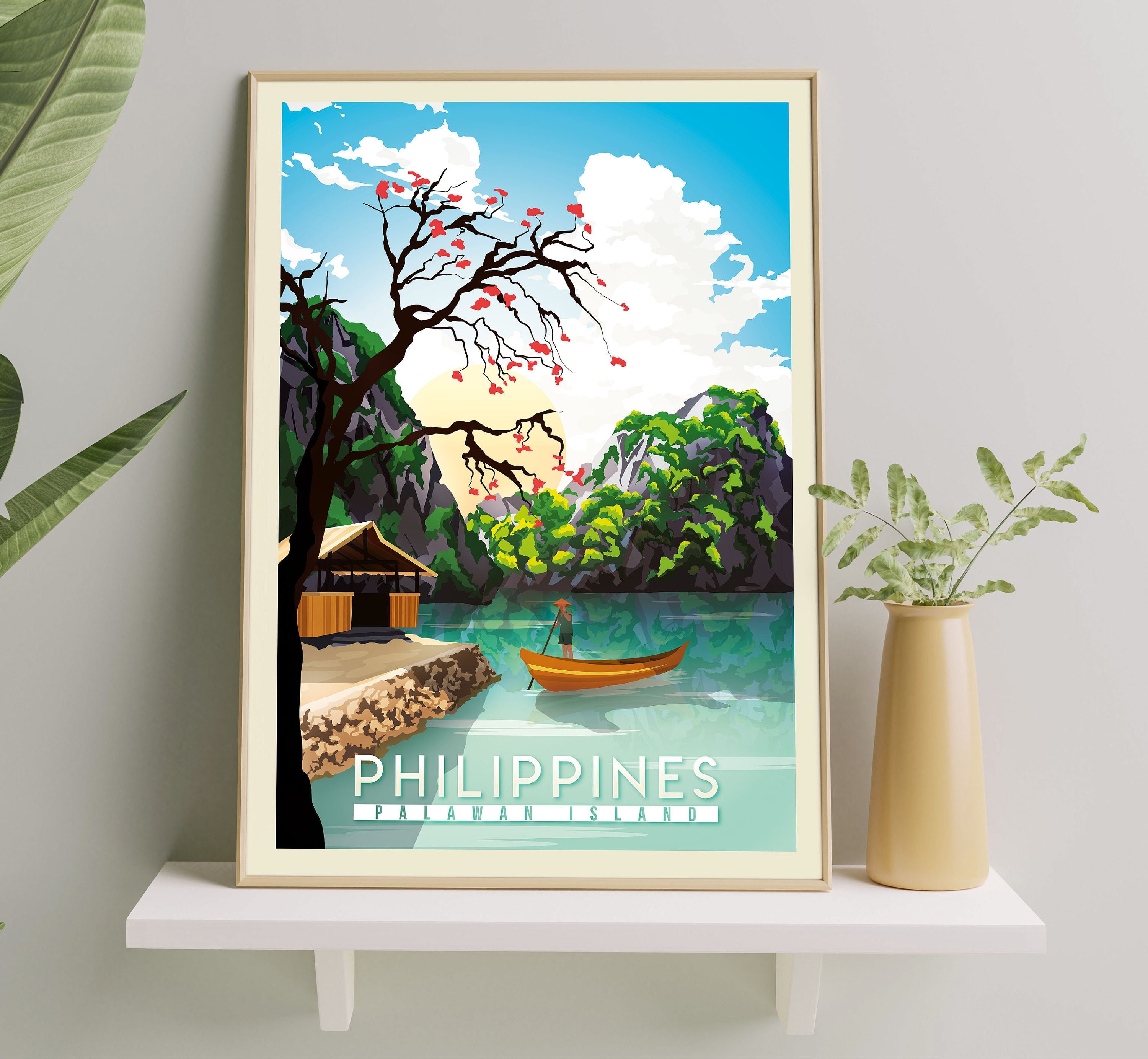 Philippines Poster Palawan Island Travel Print City Wall - Etsy UK