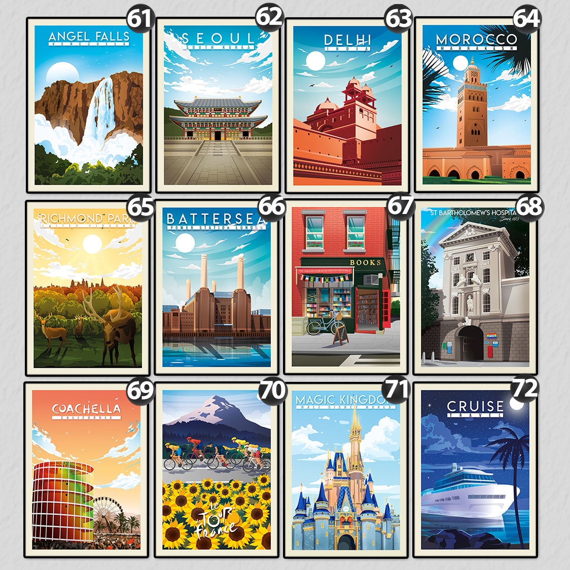 Travel Postcards World Postcards Postcard Print Gift - Etsy