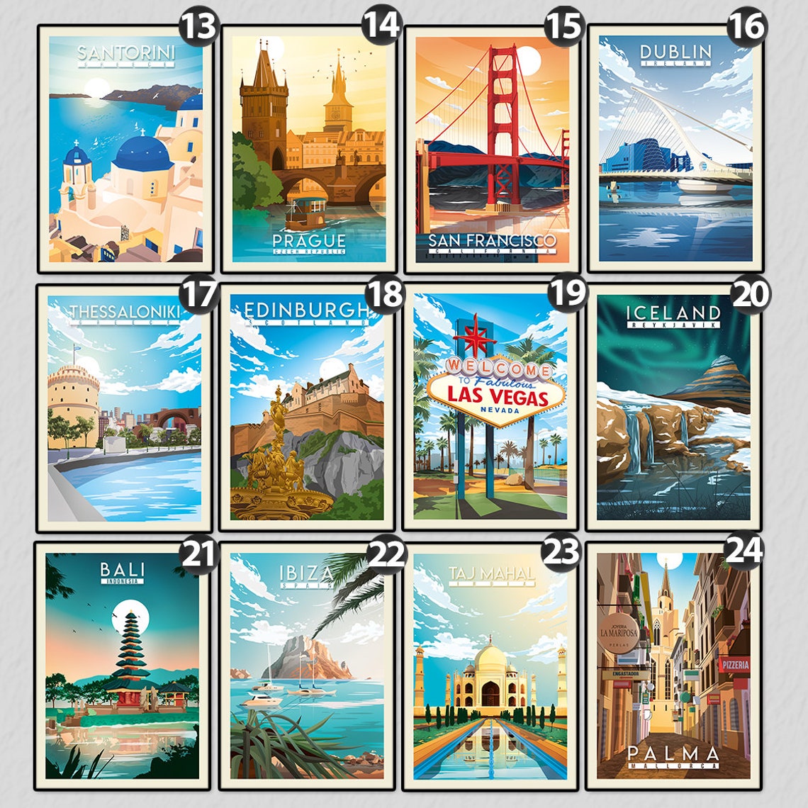 Travel Postcards World Postcards Postcard Print Gift - Etsy