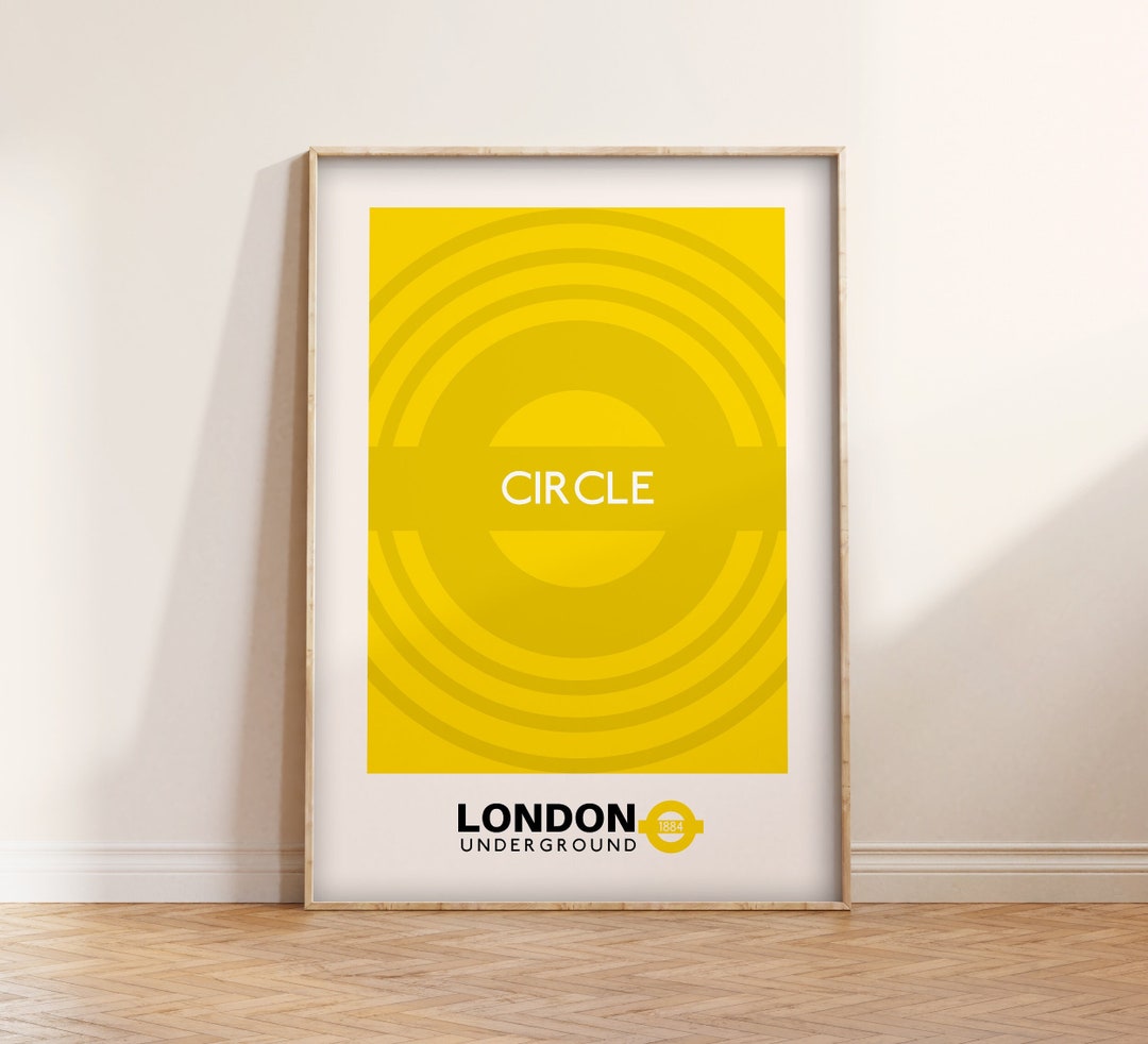 Wall Art London Underground Poster Tube Lines Print Travel Poster London Transport Circle Line ...