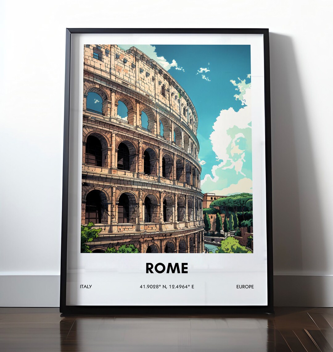 DIGITAL DOWNLOAD Rome Travel Poster Italy Wall Art Home Decor - Etsy