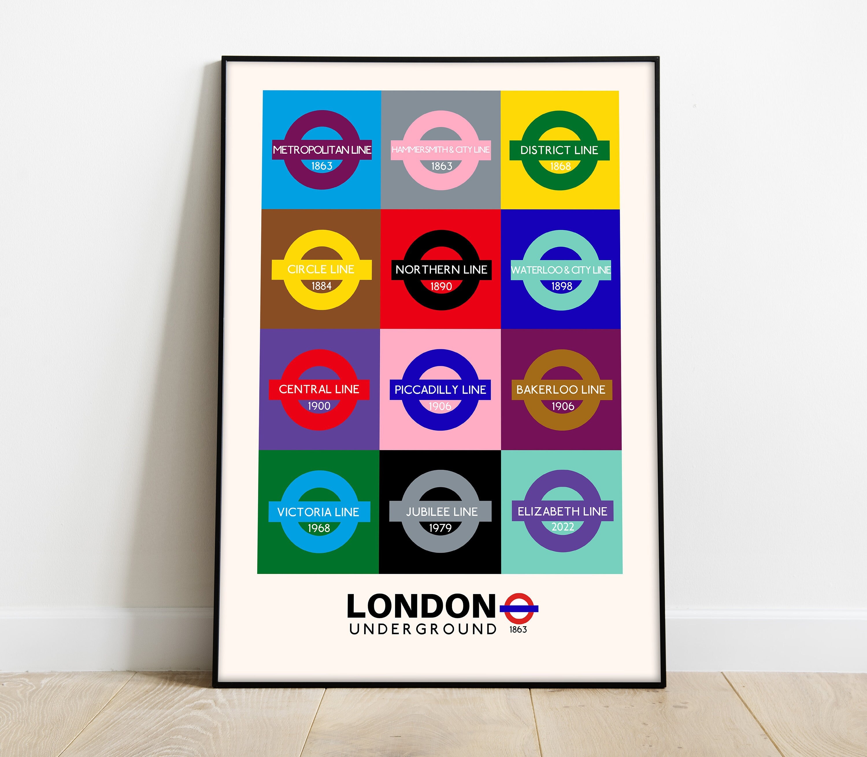 London Underground Poster, Metro Alphabet Map, Subway Sign,, 58% OFF