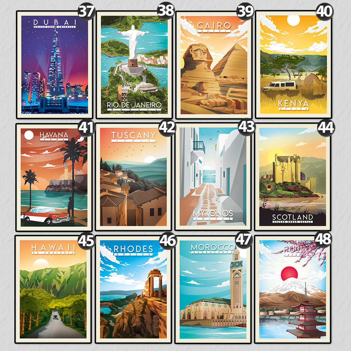 Travel Postcards World Postcards Postcard Print Gift - Etsy