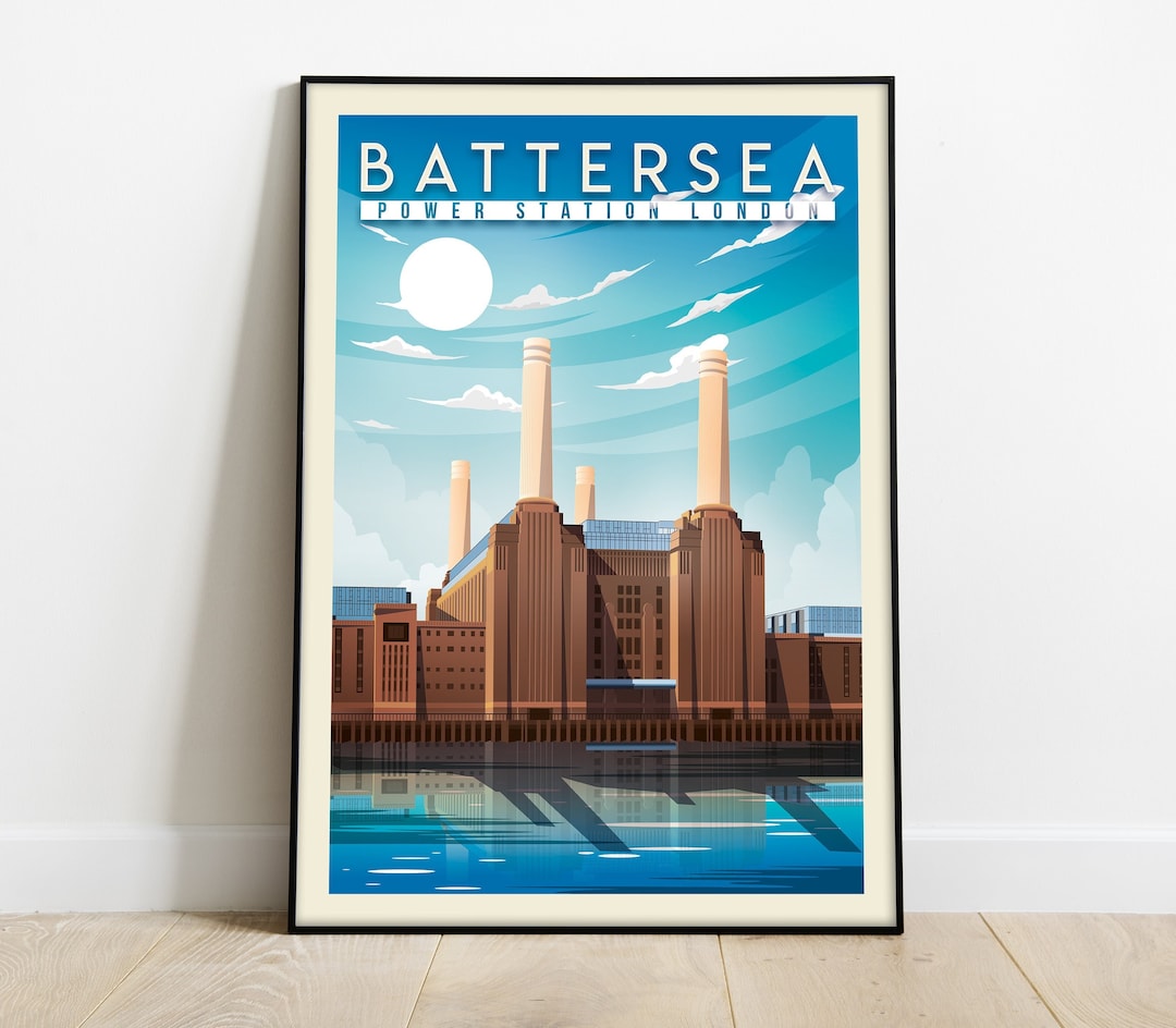 Wall Poster Battersea Power Station Art Print Battersea Poster Gift ...