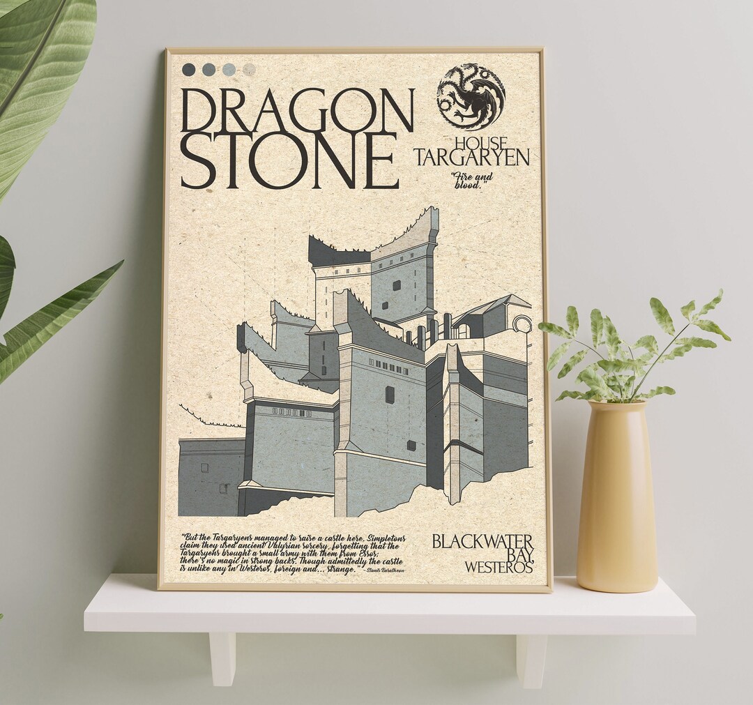 Dragonstone Poster | Blackwater Bay Print | Westeros Wall Decor | Size ...