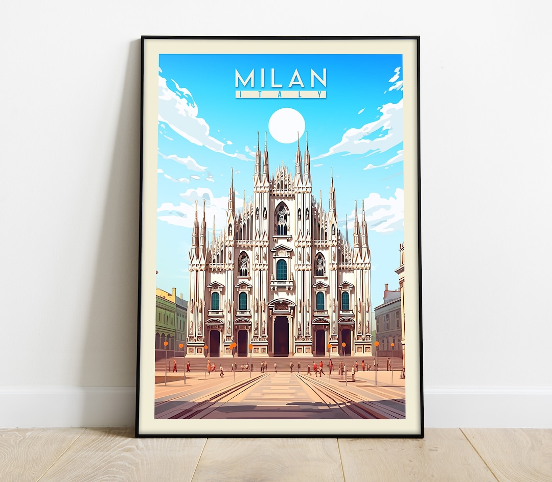 Milan Poster Italy Travel Wall Art Milan Print Gift Idea Travel Memory ...