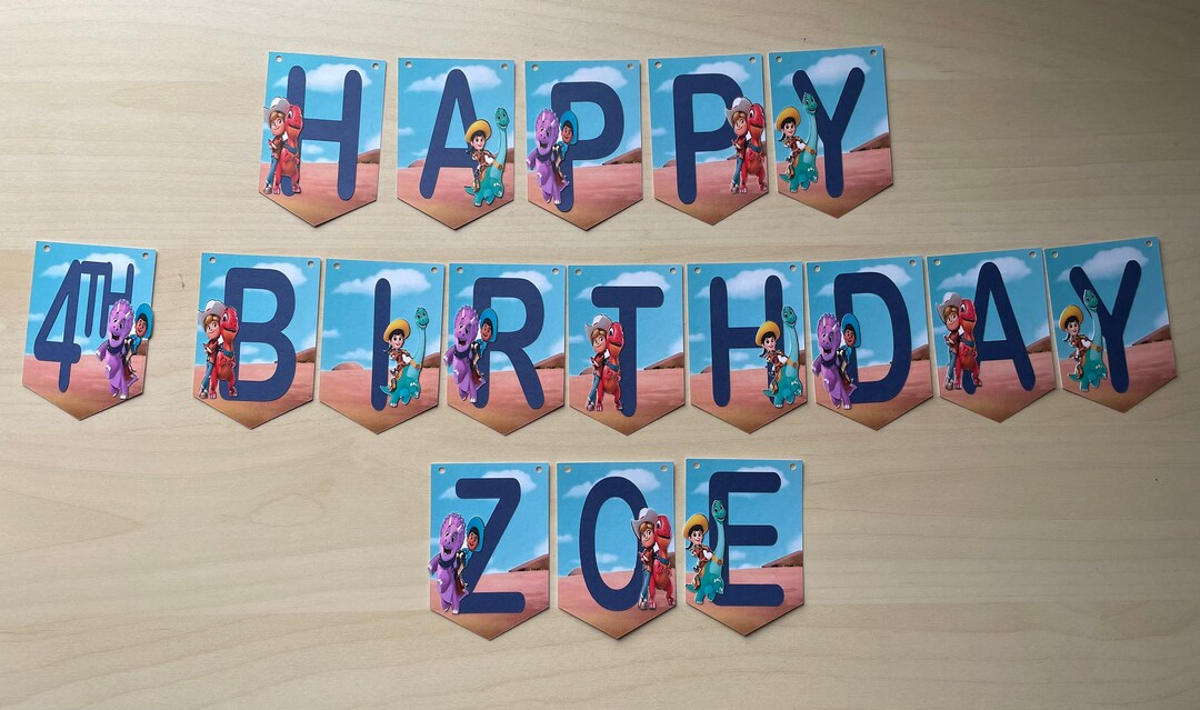 Dino Ranch Birthday Banner ~ Personalized Dino Ranch Birthday Banner ...