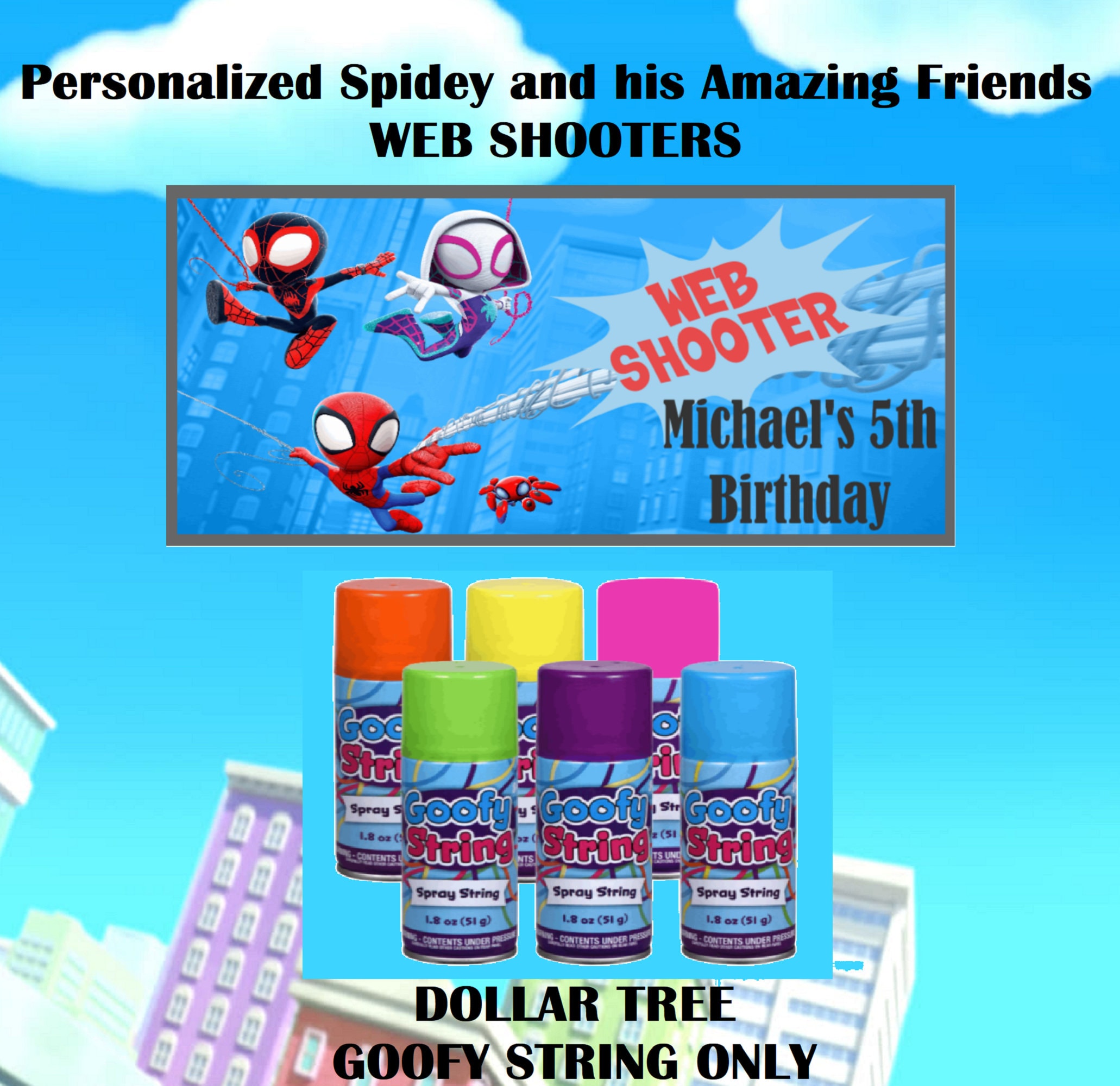 Personalized Spidey and His Amazing Friends WEB SHOOTERS Favors ...