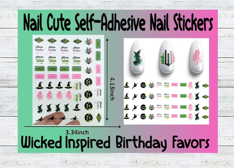 Inspired Wicked Cute Self-adhesive Nail Stickers ~ WICKED Birthday ...