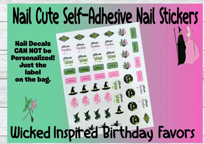 Inspired Wicked Cute Self-adhesive Nail Stickers ~ WICKED Birthday ...