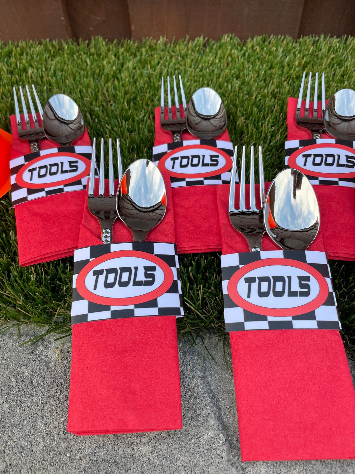 Race Birthday Utensil Wrapper Race Car Birthday Décor - Etsy