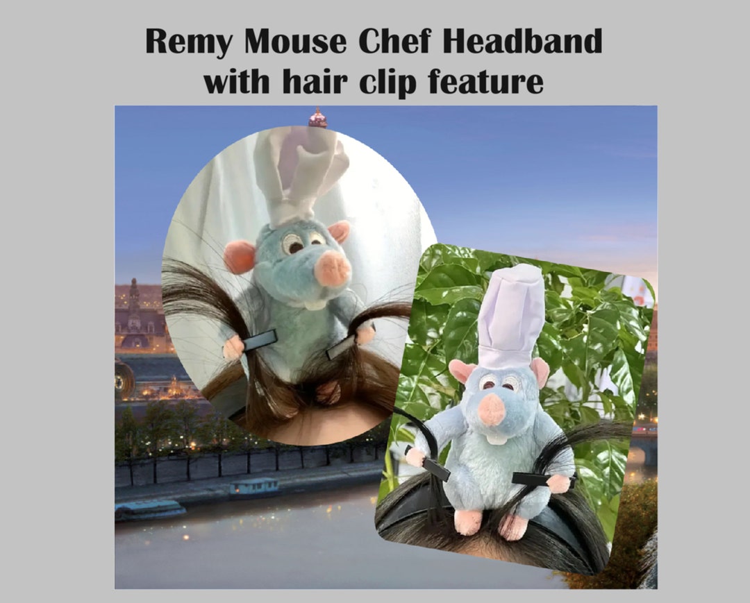 Remy Mouse Chef Headband With Hair Clip Feature ~ Ratatouille Headband ...