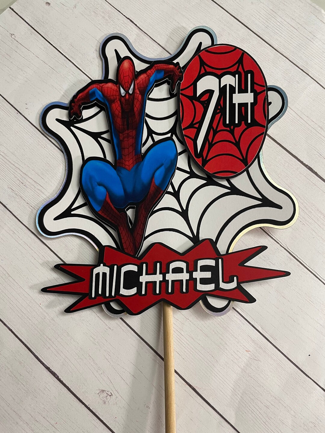 Personalized Spiderman Cake Topper ~ Cake Topper ~ Spiderman Favors ...