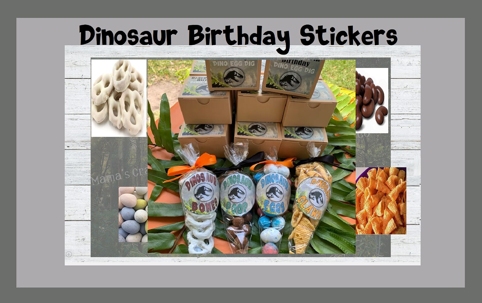 Dinosaur Birthday Stickers ~ Dinosaur Birthday Party ~ Jurassic ...
