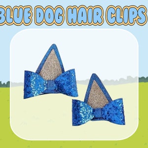 Hair Clips Dog Ears ~ Inspired Bluey Hair Clips ~ Great for Dress up or ...