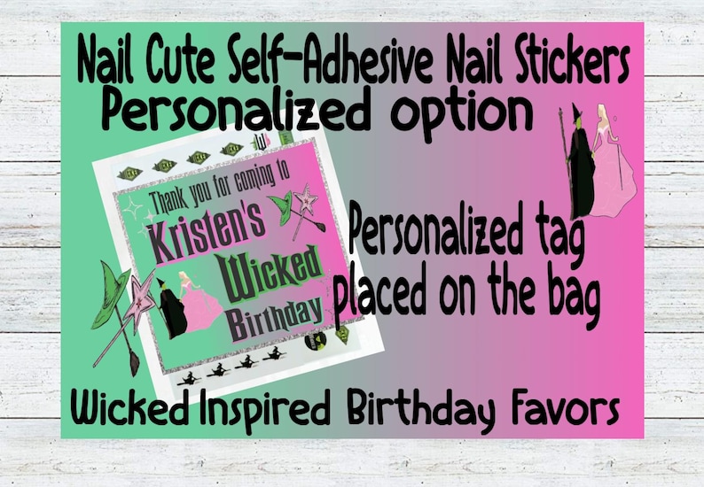 Inspired Wicked Cute Self-adhesive Nail Stickers ~ WICKED Birthday ...