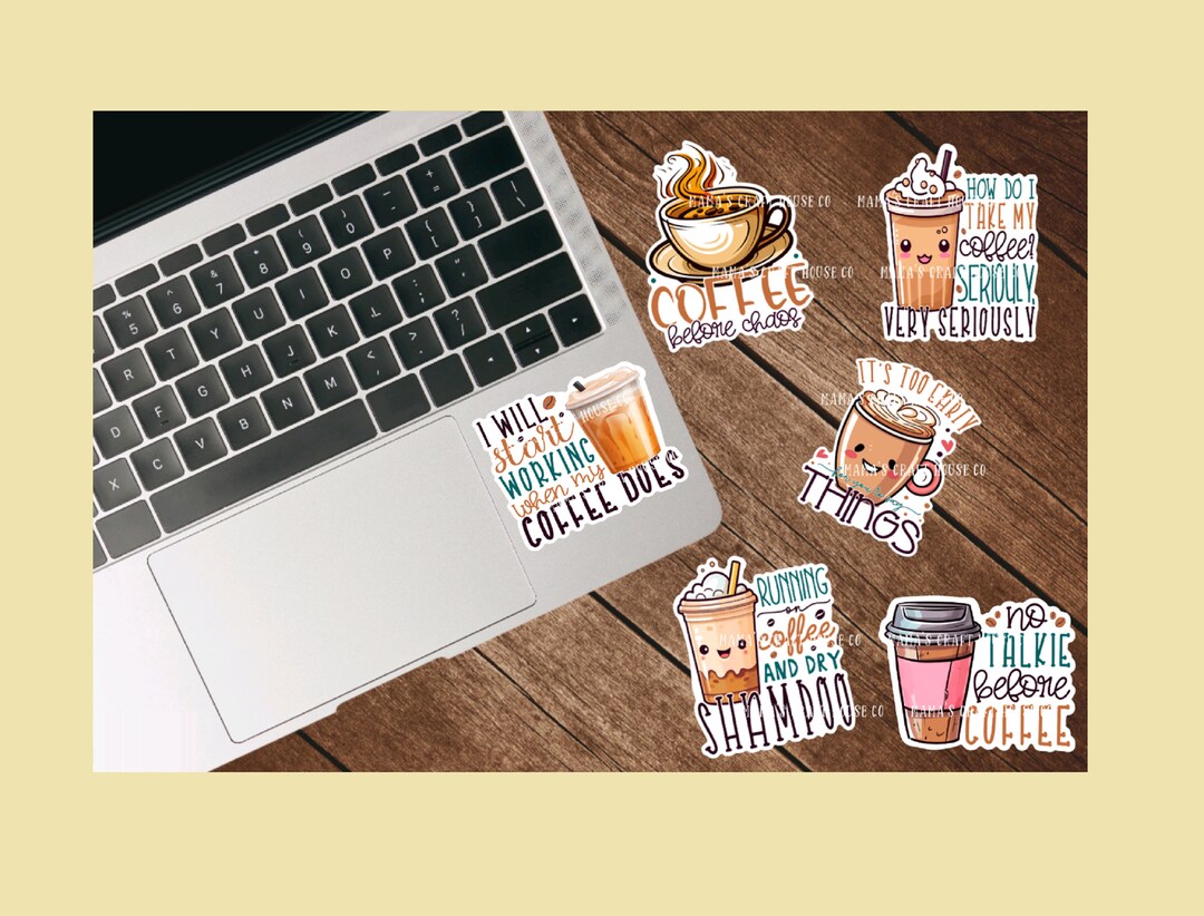 Coffee Lover Cute Stickers ~ Iced Coffee ~ Hot Coffee ~ Premium Coffee ...