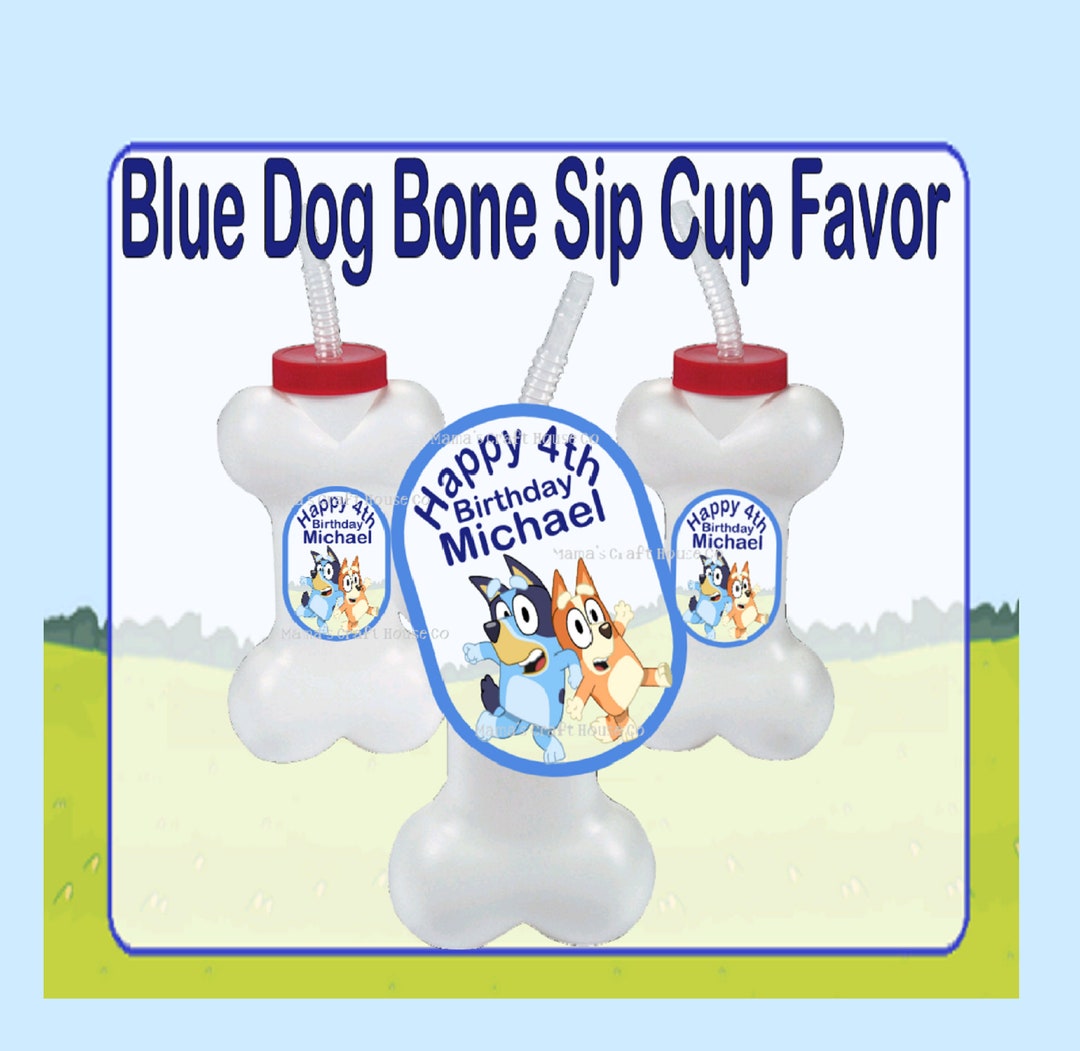 Personalized Dog Bone Sip Cups ~ Inspired Bluey Favors ~ Blue Dog ...