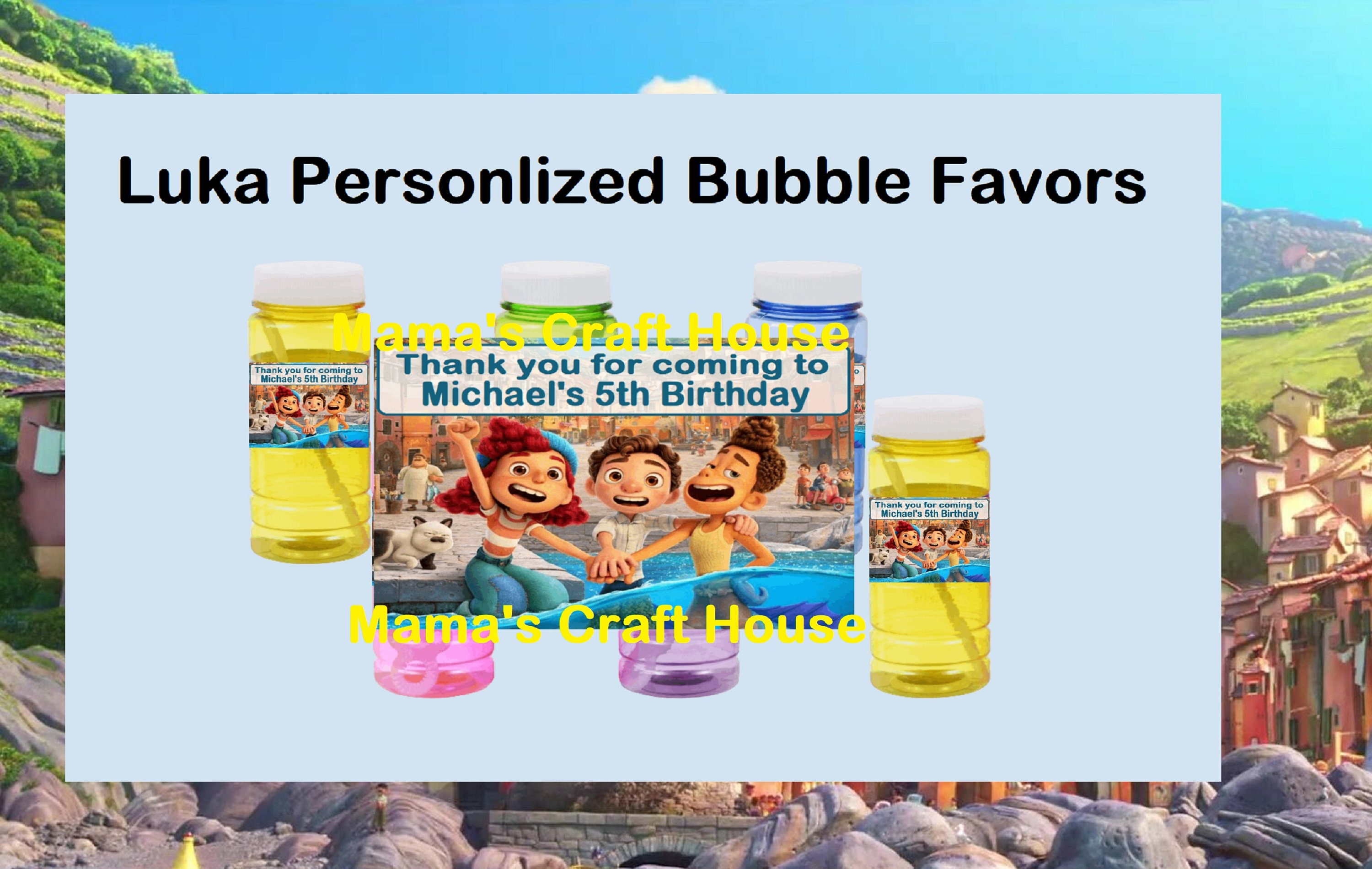 Personalized Luca Bubble Favors Favors Bubble Favors Boy | Etsy