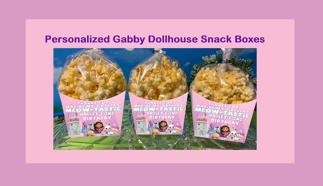 Personalized Gabby Snack Boxes ~ Snack Box or Popcorn Box Favors ~ Boy ...