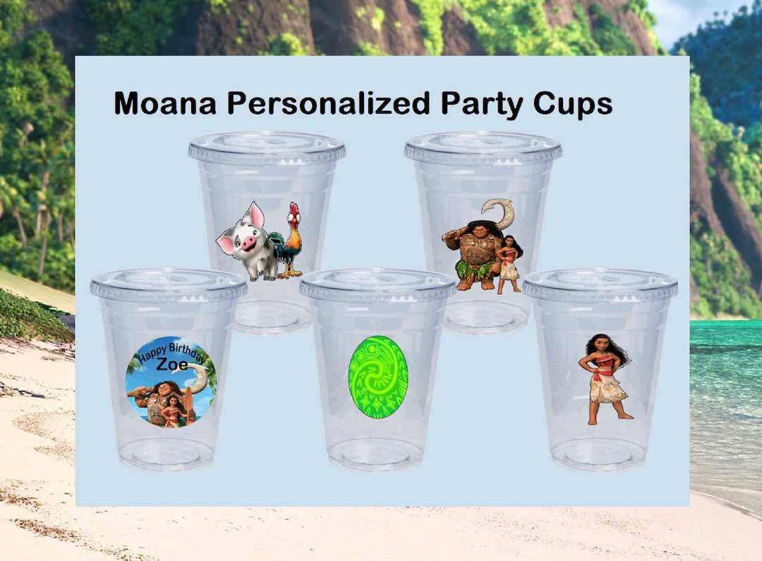 Party Cups ~ Moana Personalized Party Cups ~ Favors ~ Plastic Cups ...