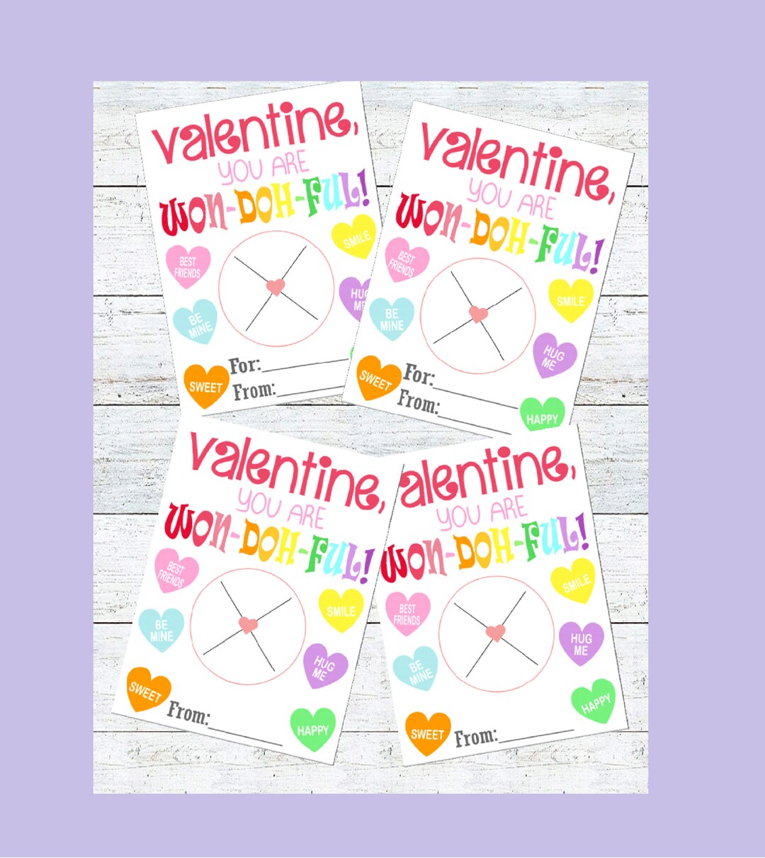 Printable Play~doh Valentines ~ Non-candy Valentine Cards ~ Valentine ...