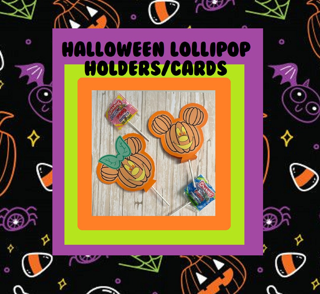 Halloween Lollipop Holder/cards ~ Set of Mickey and Minnie Holders ...
