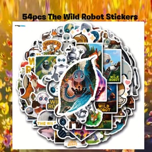 54pcs the Wild Robot Stickers Waterproof ~ Reusable Self-adhesive ...