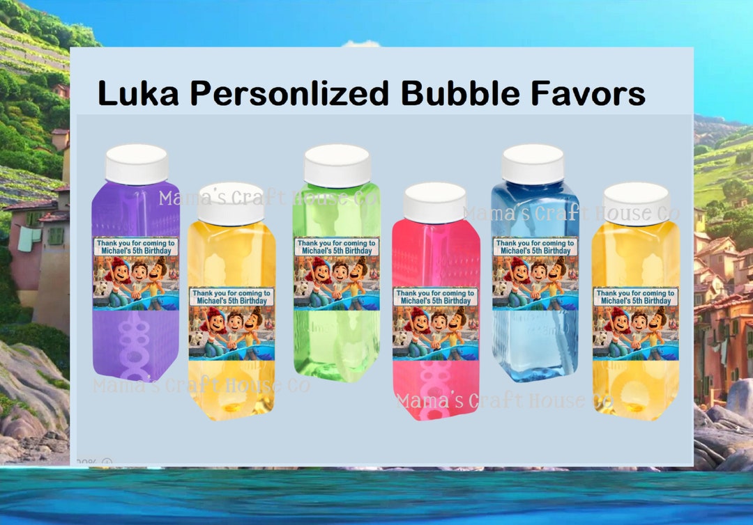 Personalized Luca Bubble Favors ~ Favors ~ Bubble Favors ~ Boy or Girl ...