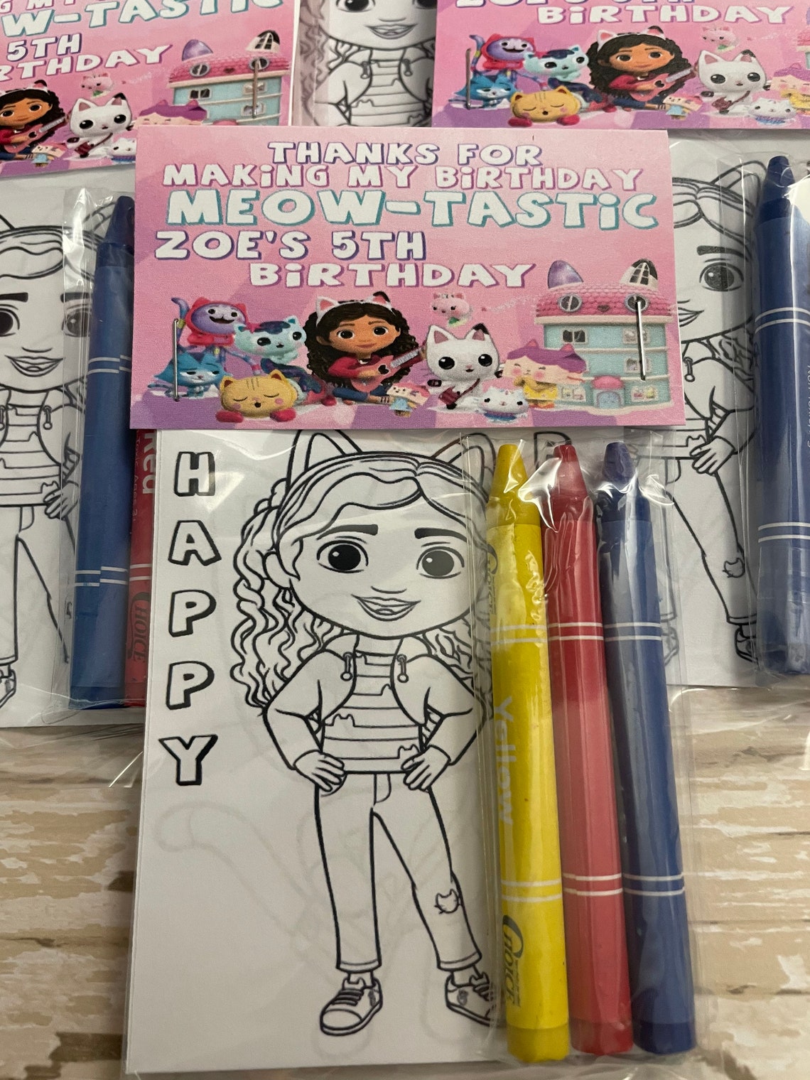 Personalized Gabby's Dollhouse Color Favors Favors - Etsy