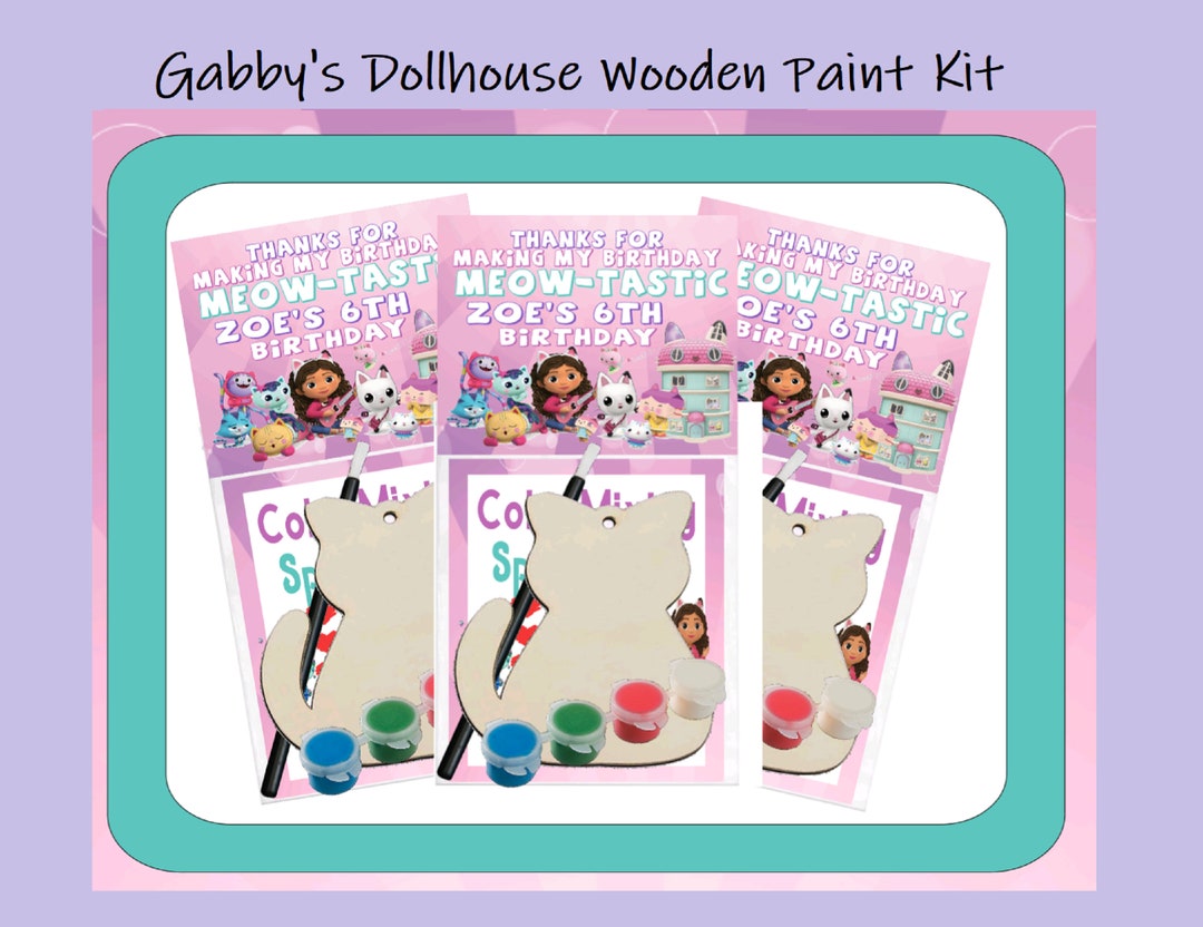 Gabby's Dollhouse Wooden Paint Kit ~ Gabby's Dollhouse Party Favor ...