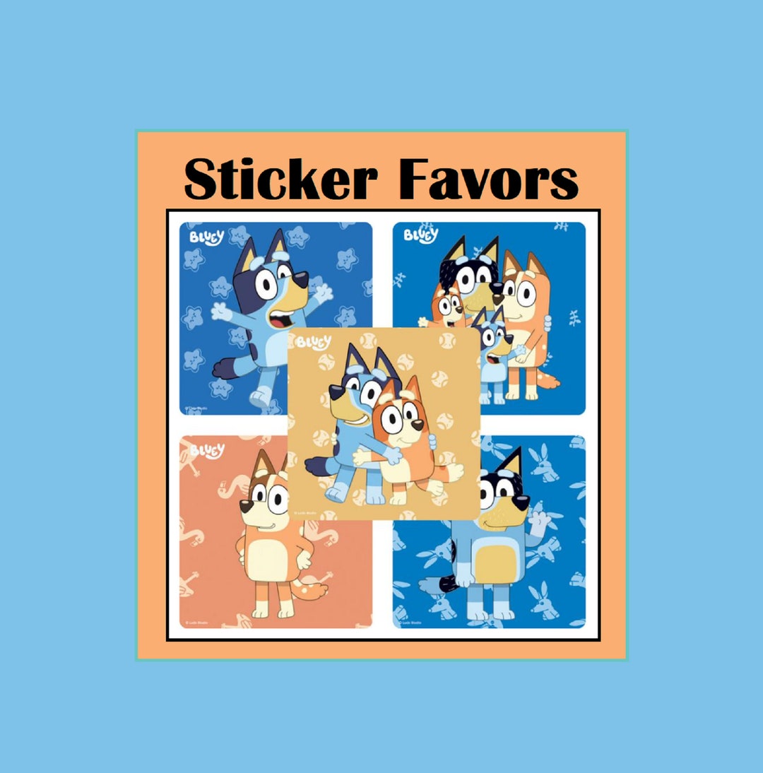 Blue Dog Stickers Favors ~ Inspired Bluey Favors ~ Sticker Favors ~ Boy ...