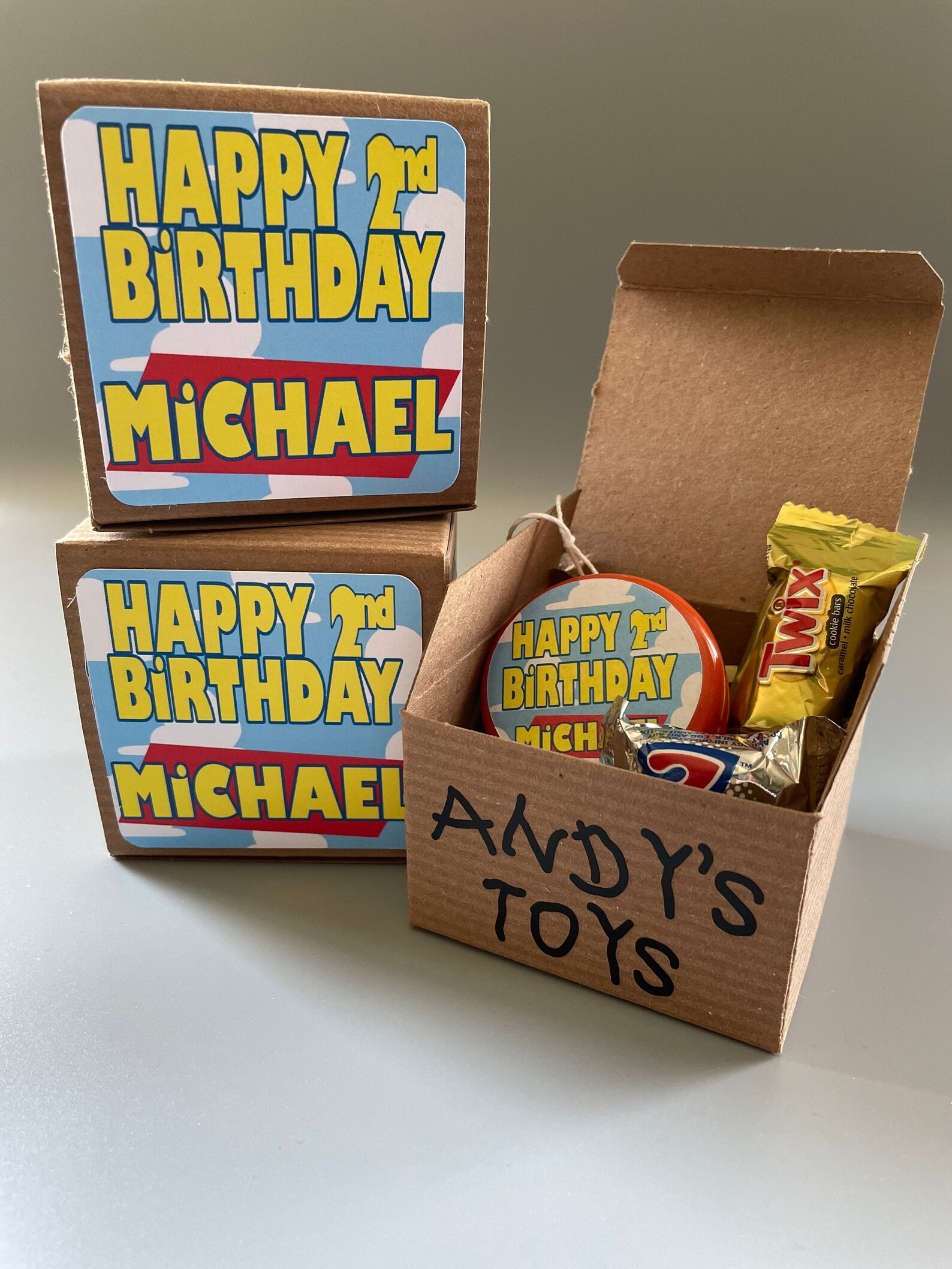 Personalized "andy's Toys" Toy Story Favor Box ~ 2 Different Sizes ...