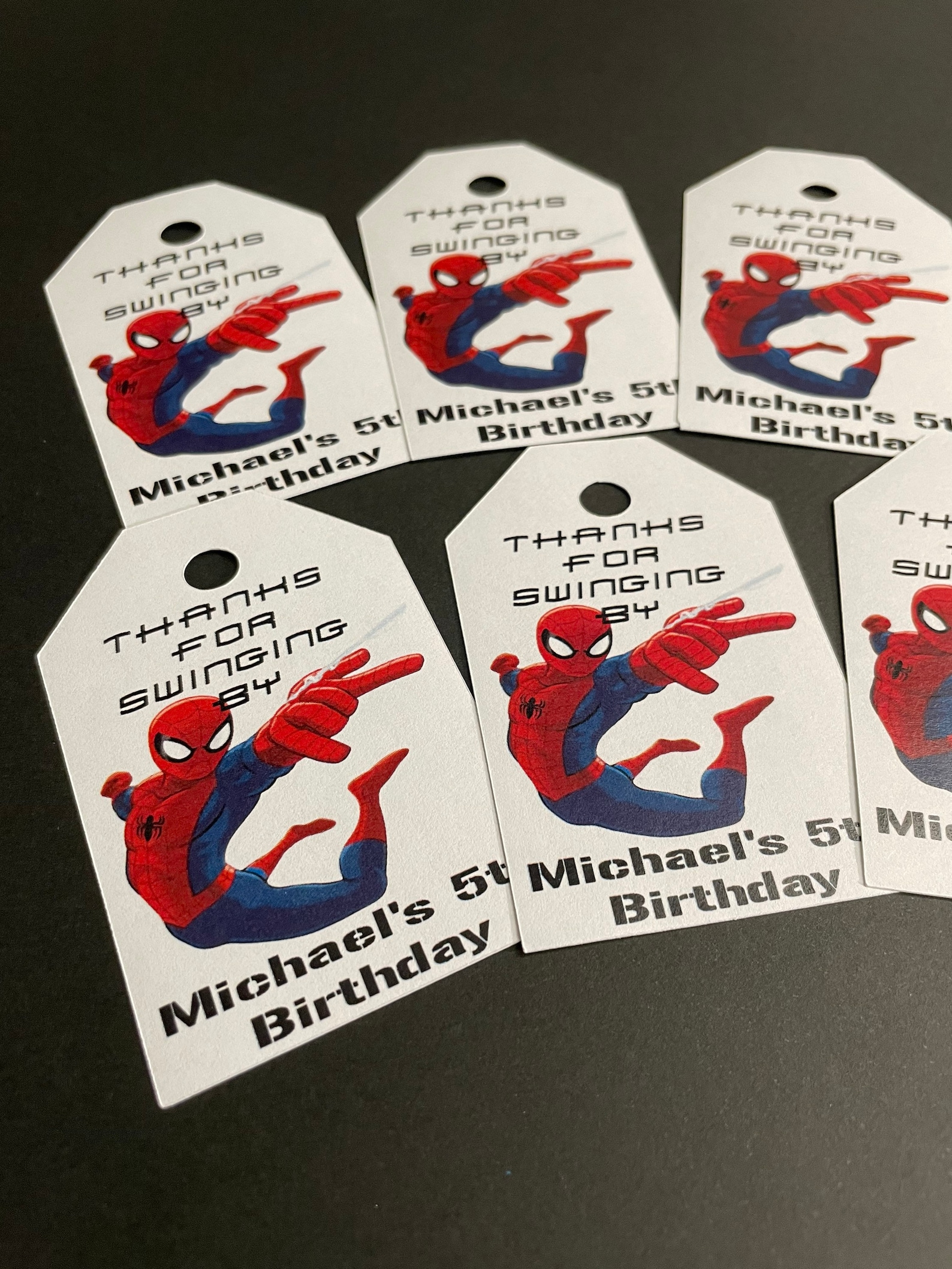 Personalized Spiderman Party Favor Tags Actual Tag Printed - Etsy