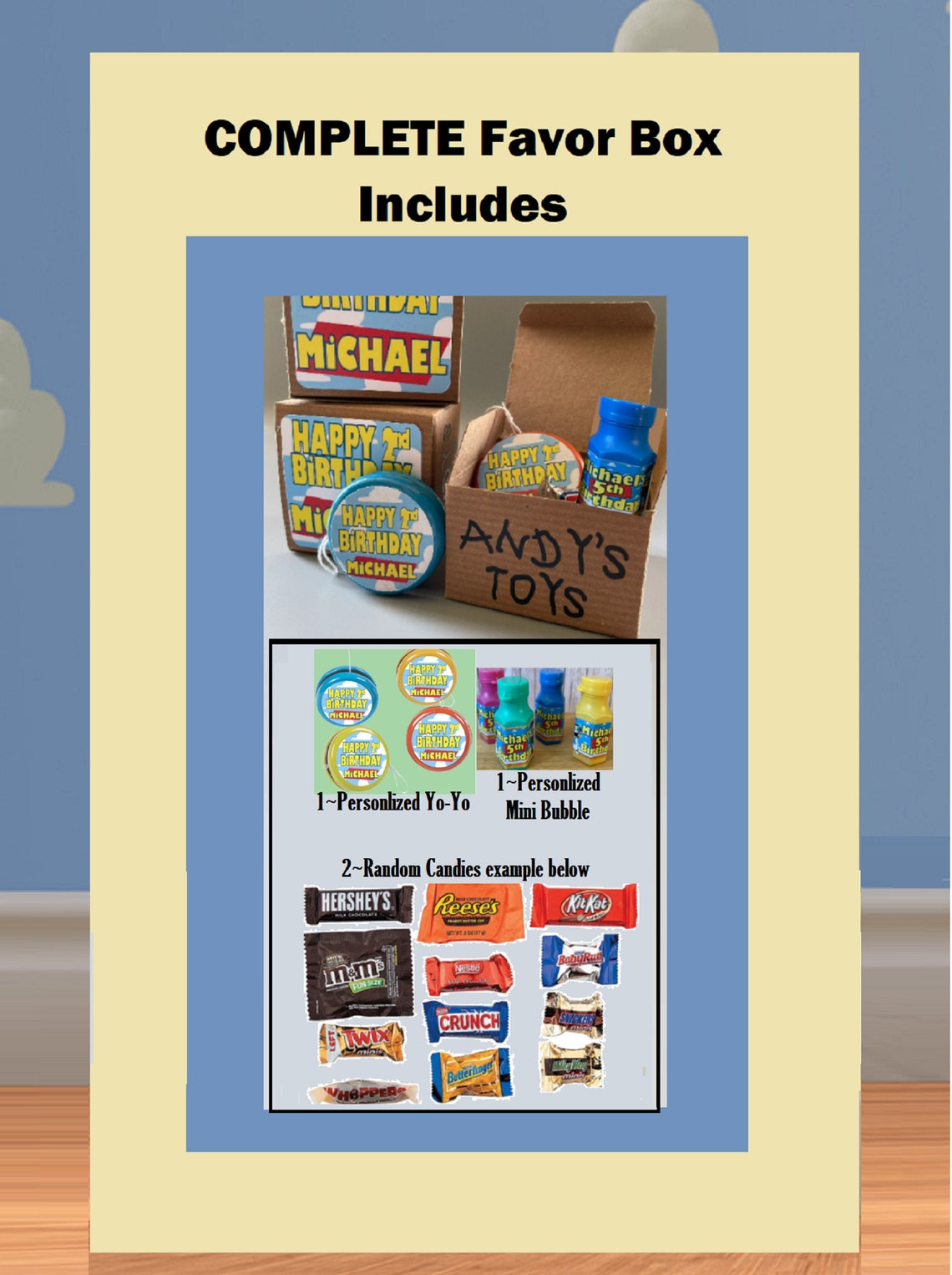 Personalized andy's Toys Toy Story Favor Box - Etsy