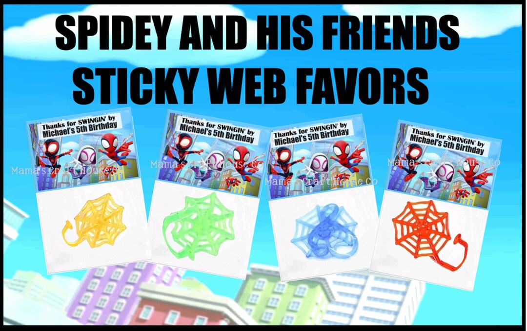 Personalized Spidey and His Amazing Friends ~ STICKY WEB Favors ...
