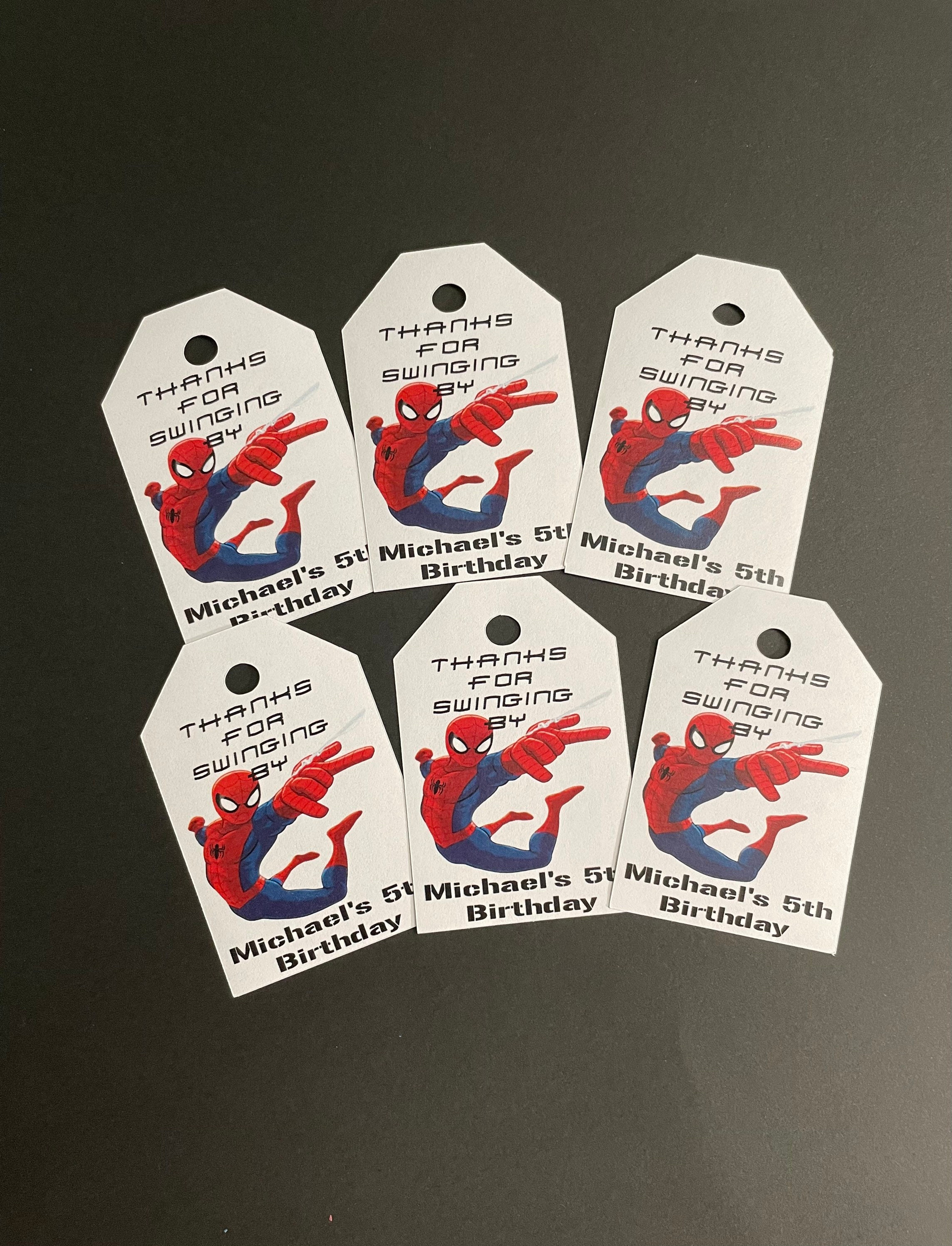 Personalized Spiderman Party Favor Tags Actual Tag Printed - Etsy