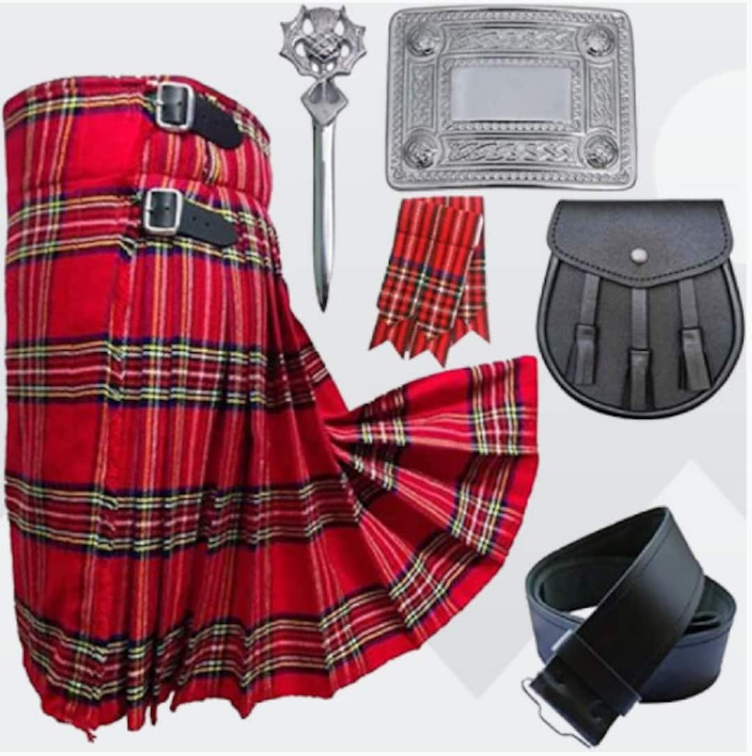 Mens Scottish Highland Kilts 6 Pc Kilt Kit Outfit Set Color - Etsy