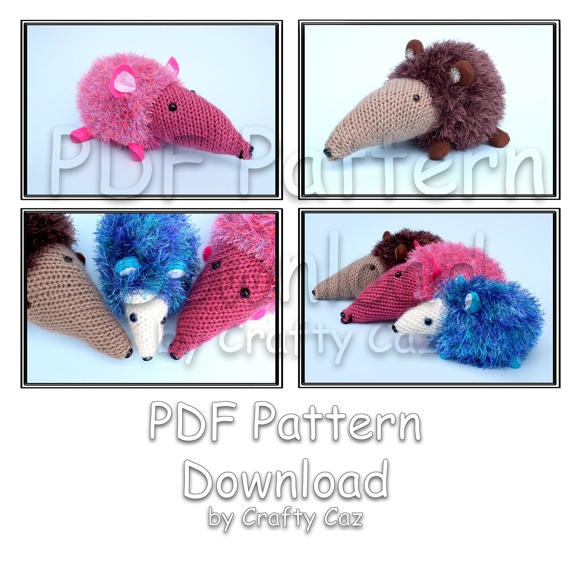 Hedgehog Family 3 Sizes - Circular Knitting Machine PDF PATTERN Addi ...