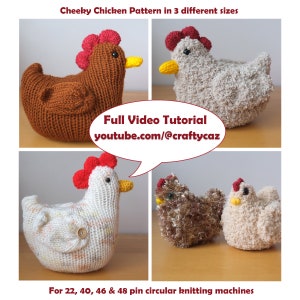 Cheeky Chicken Pattern in 3 Sizes for Circular Knitting Machines PDF ...