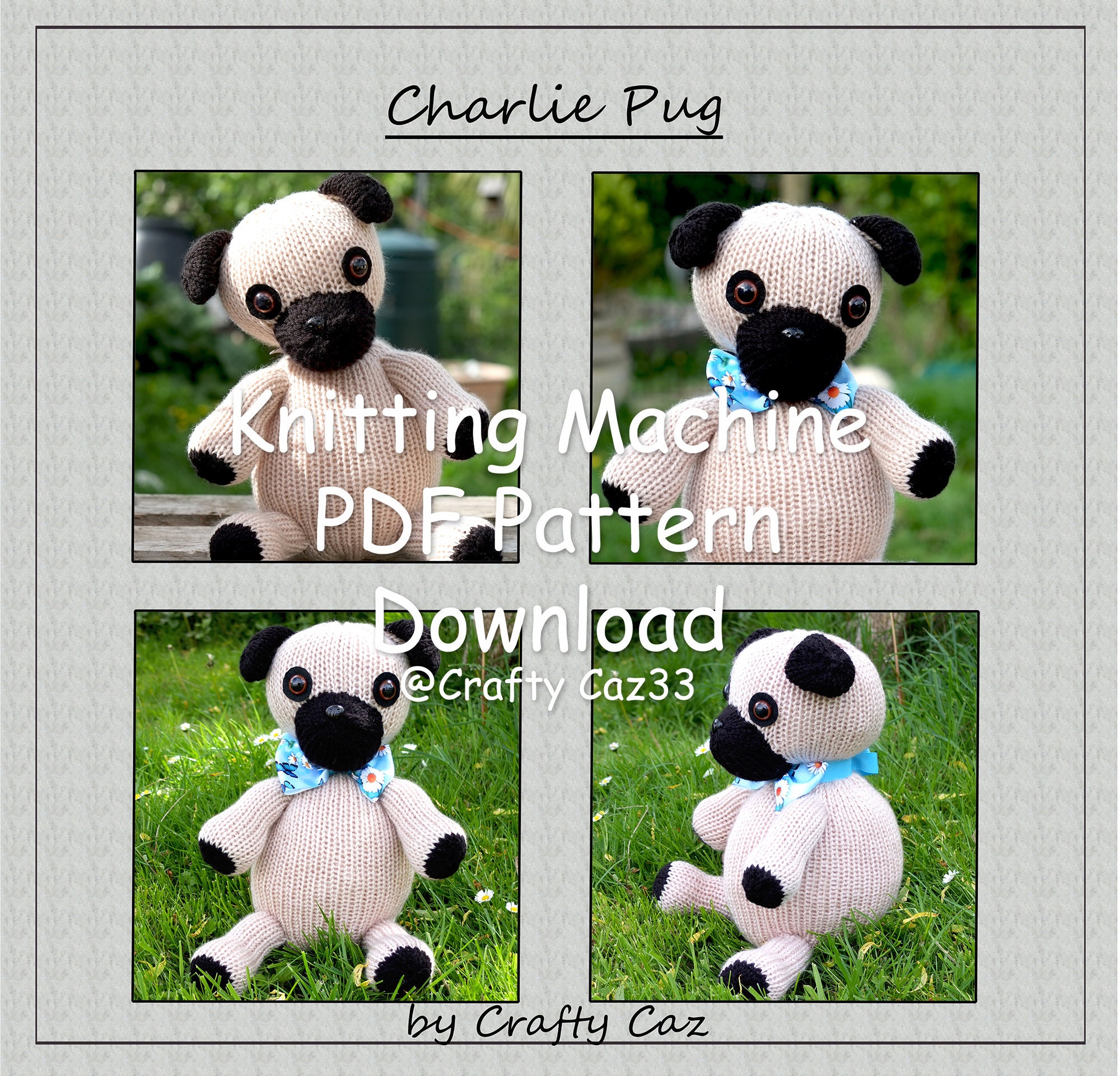 Charlie Pug Dog - Circular Knitting Machine PDF Pattern - Addi & Sentro ...