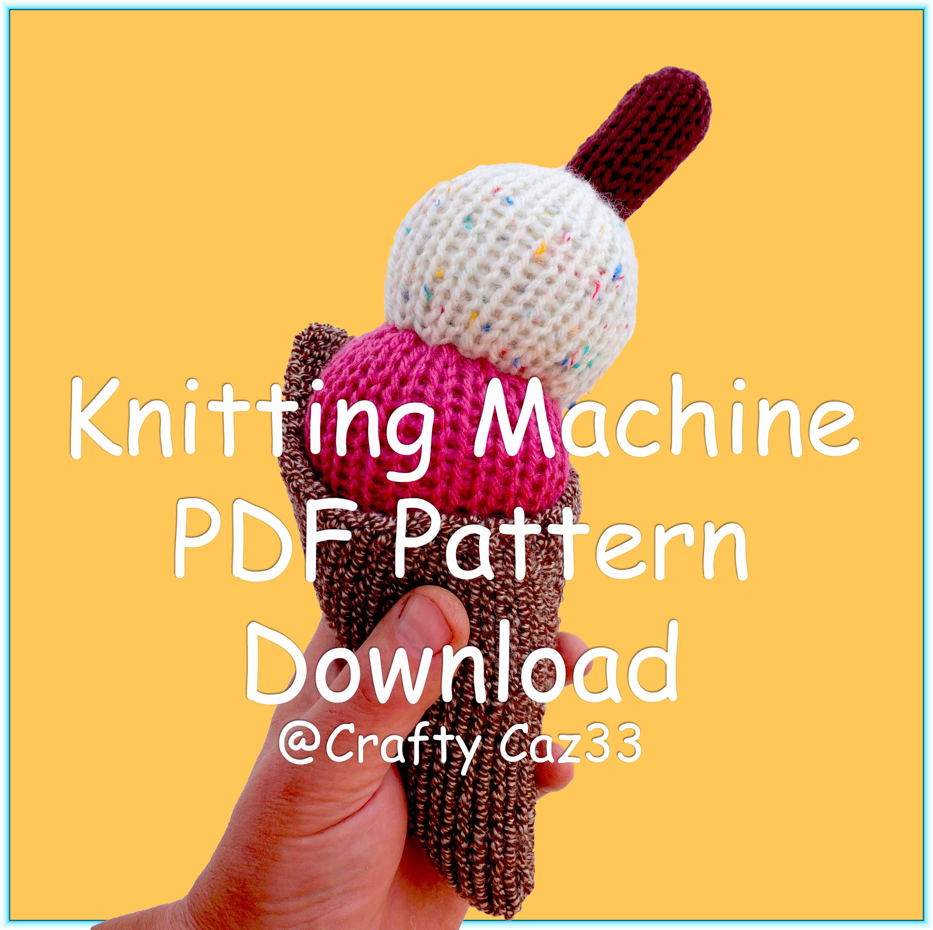 Ice Cream Cone Circular Knitting Machine PDF Pattern Download - Addi ...