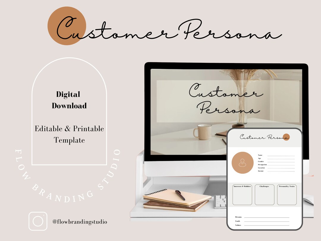 Customer Persona Template Digital Marketing - Etsy