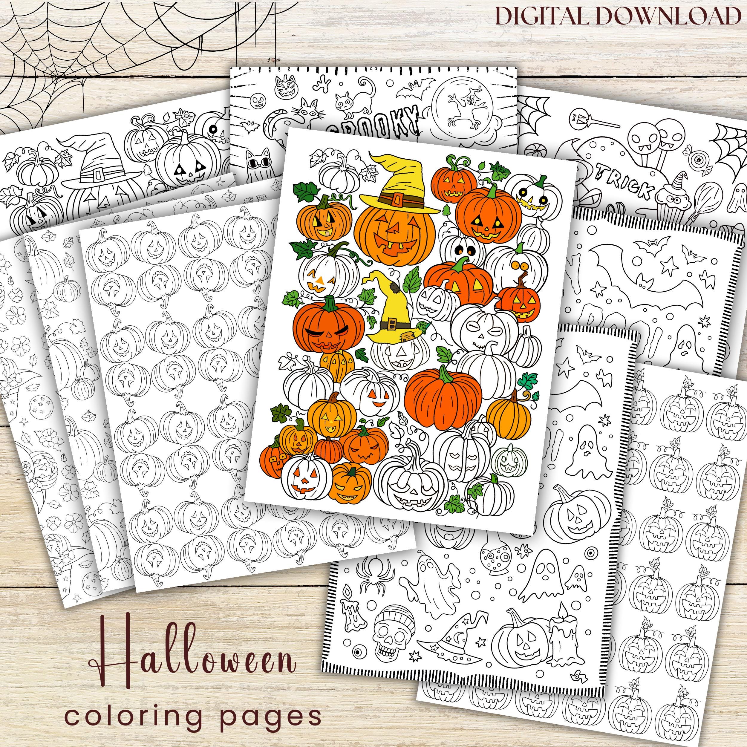 Spooky Doodle Halloween Coloring Pages, Halloween Pattern Coloring ...