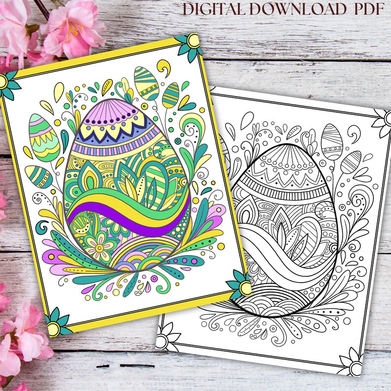 Easter Egg Pattern Coloring Pages, Hand Drawn Easter Egg Coloring Pages ...