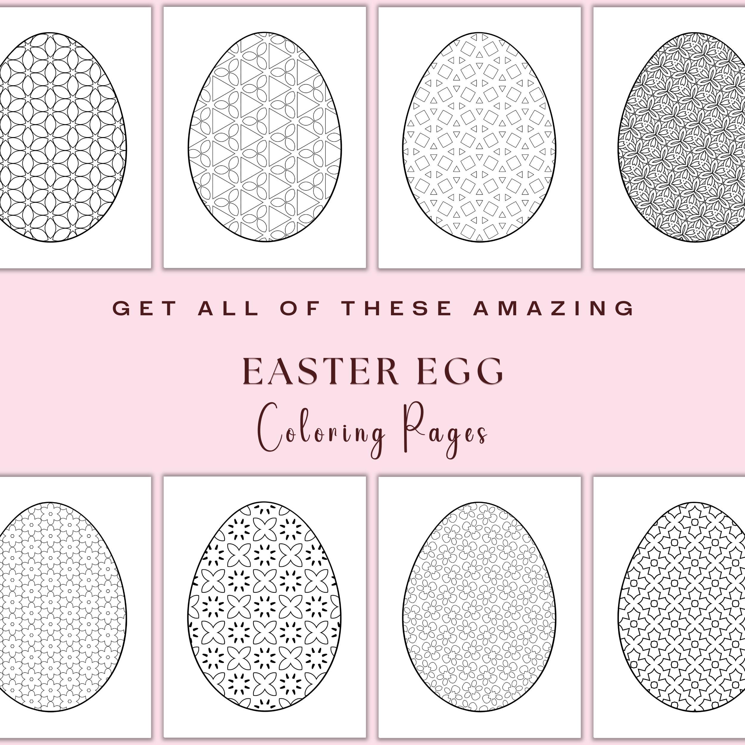 Easter Egg Pattern Coloring Pages, Hand Drawn Easter Egg Coloring Pages ...