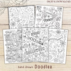 Spooky Doodle Halloween Coloring Pages, Halloween Pattern Coloring ...